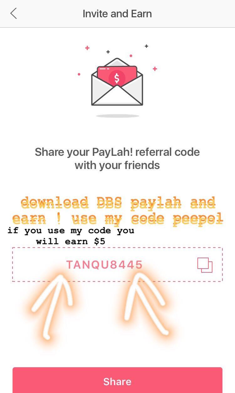 dbs paylah referral code, Tickets & Vouchers, Vouchers on Carousell