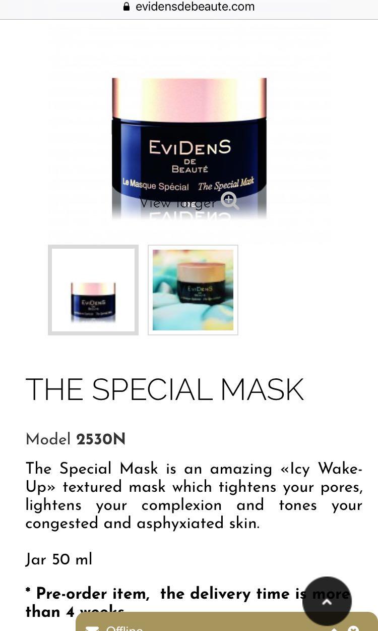 EviDens THE SPECIAL MASK, Health & Nutrition, Face Masks & Face Shields ...