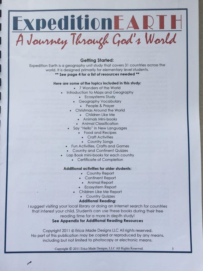 Expedition Earth - Homeschool Christian Geography resource, Hobbies ...