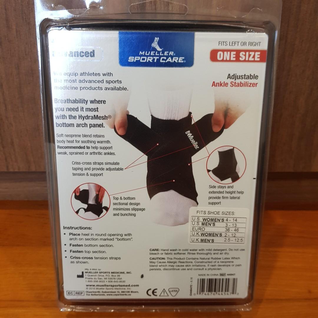 Mueller Adjustable Ankle Stabilizer, Health & Nutrition, Braces ...