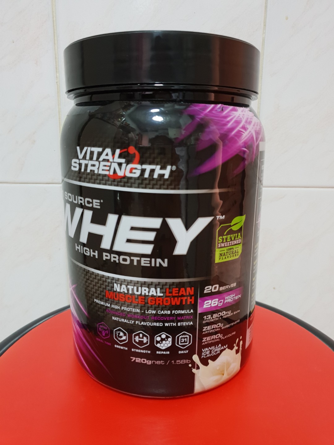 Vital strength Vanilla whey Protein powder, Sports Equipment, Exercise ...