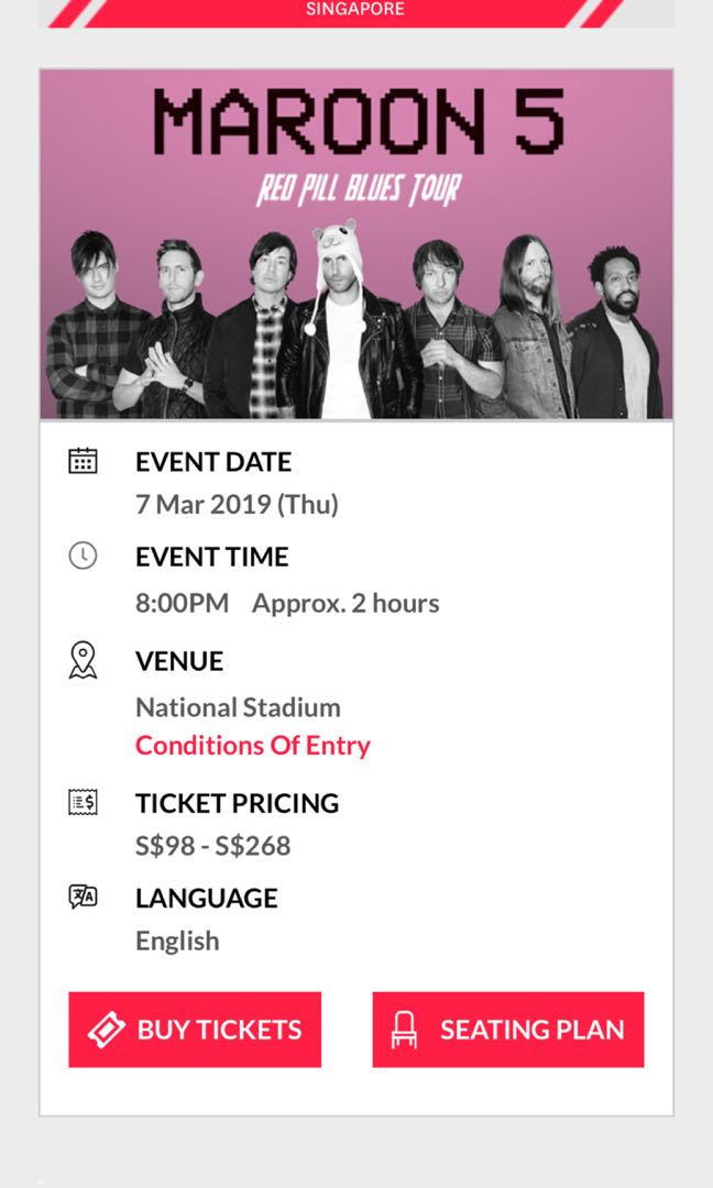 X 1 Maroon 5 Cat 4, Hobbies & Toys, Memorabilia & Collectibles, Fan ...