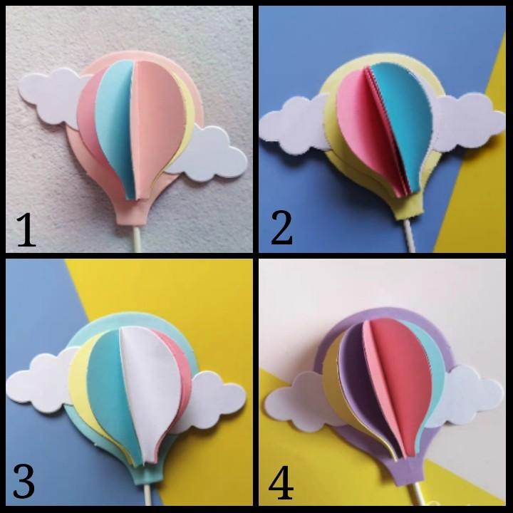 3D Hot Air Balloon Cake Topper, Hobbies & Toys, Stationery & Craft ...