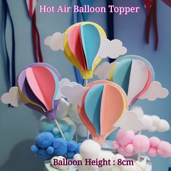 3D Hot Air Balloon Cake Topper, Hobbies & Toys, Stationery & Craft ...