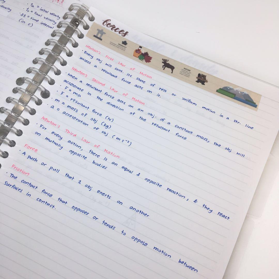 Handwritten Aesthetic Physics Notes (Sec 3), Hobbies & Toys, Books ...