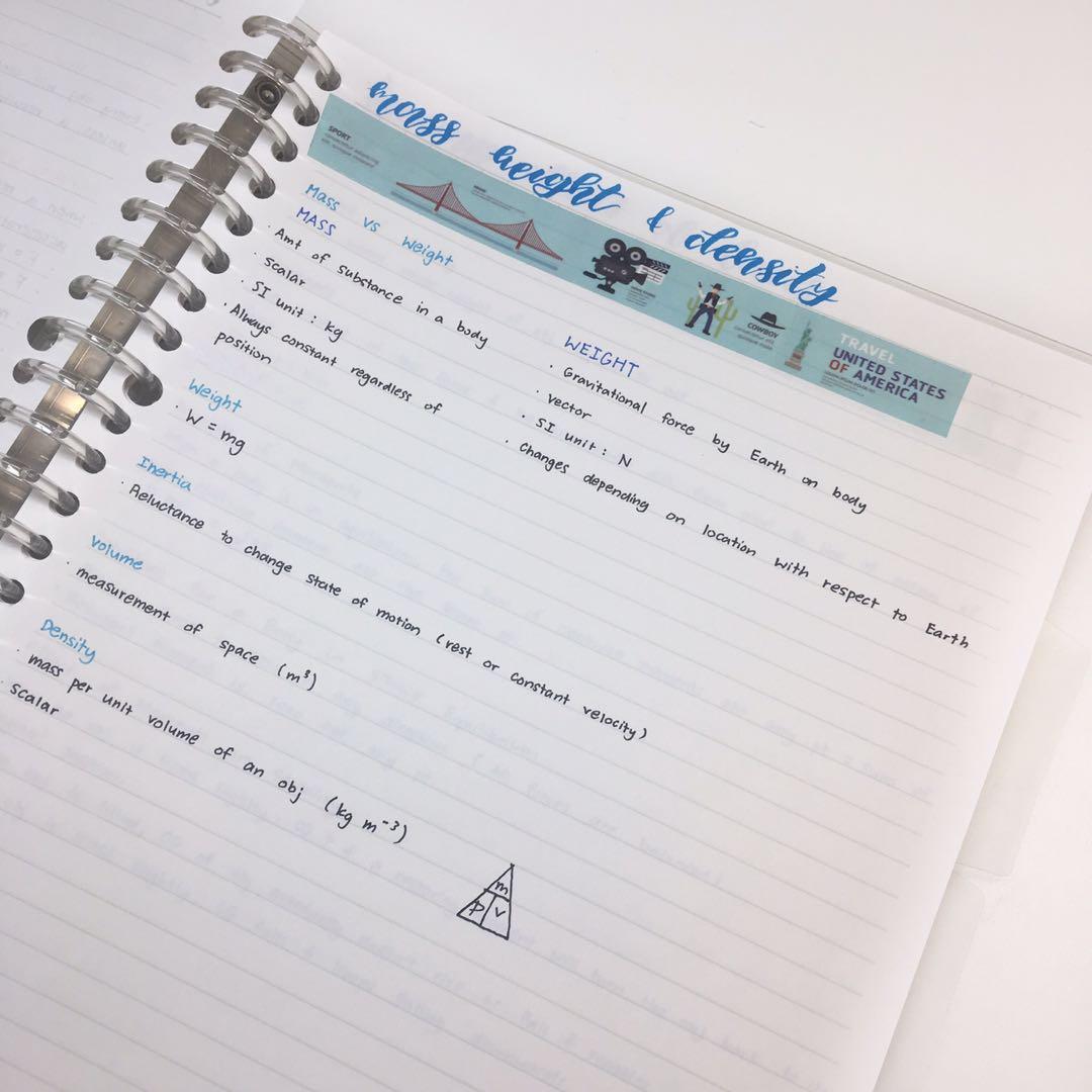 Handwritten Aesthetic Physics Notes (Sec 3), Hobbies & Toys, Books ...