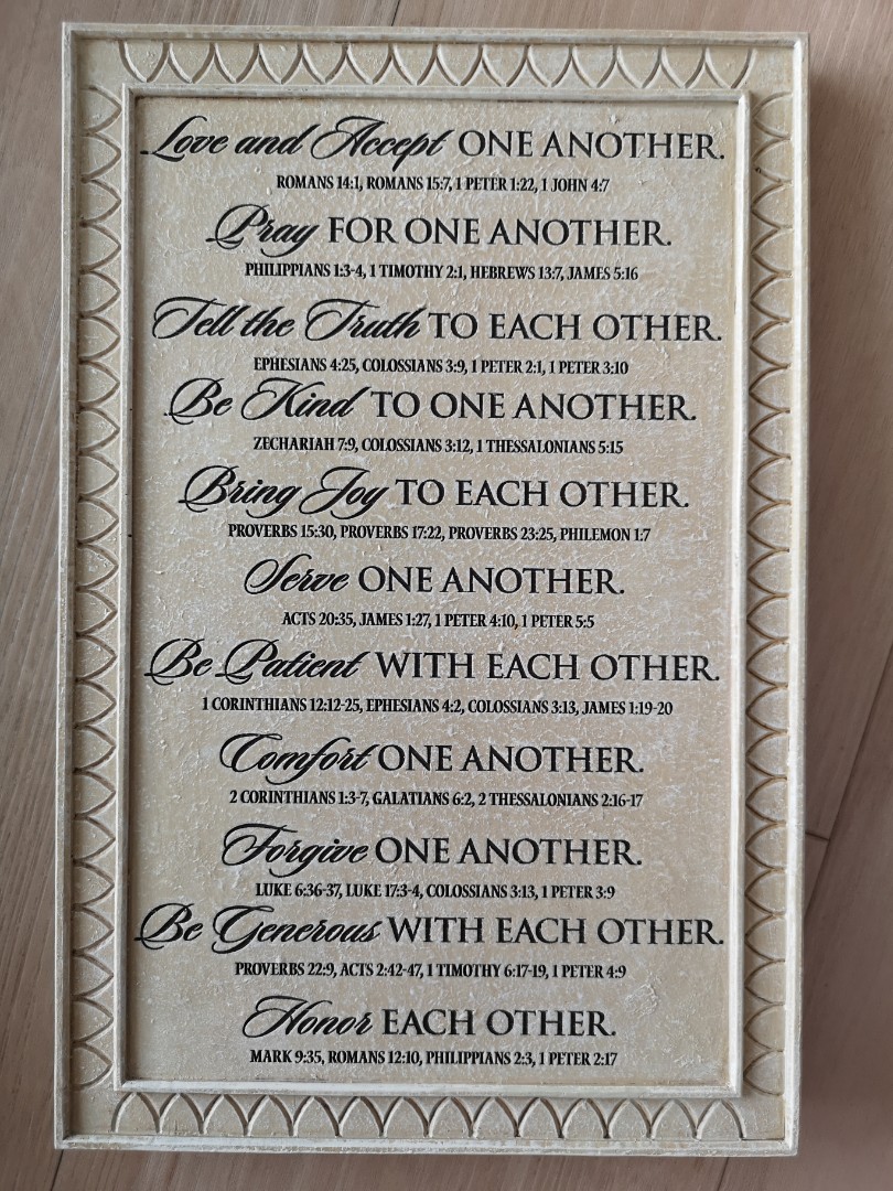 One Another Christian Verse Plaque, Everything Else on Carousell
