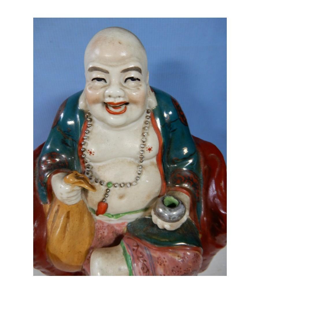 Rare vintage Jingdezhen porcelain Buddha sitting on chair circa 1960s ...