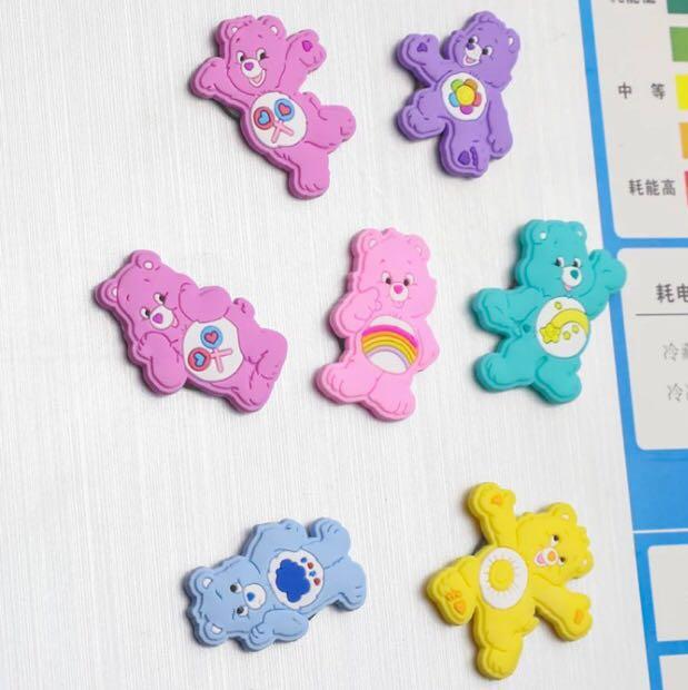 Cute carebear paper clips / magnets / pens / bookmarks / jibbitz crocs ...