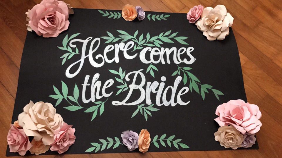 Here comes the bride signage board, Hobbies & Toys, Stationery & Craft ...