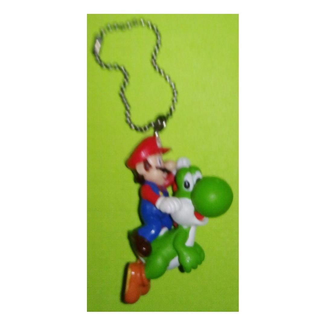 Mario and Green Yoshi Figure Keychain - Super Mario Bros. Wii by Takara ...