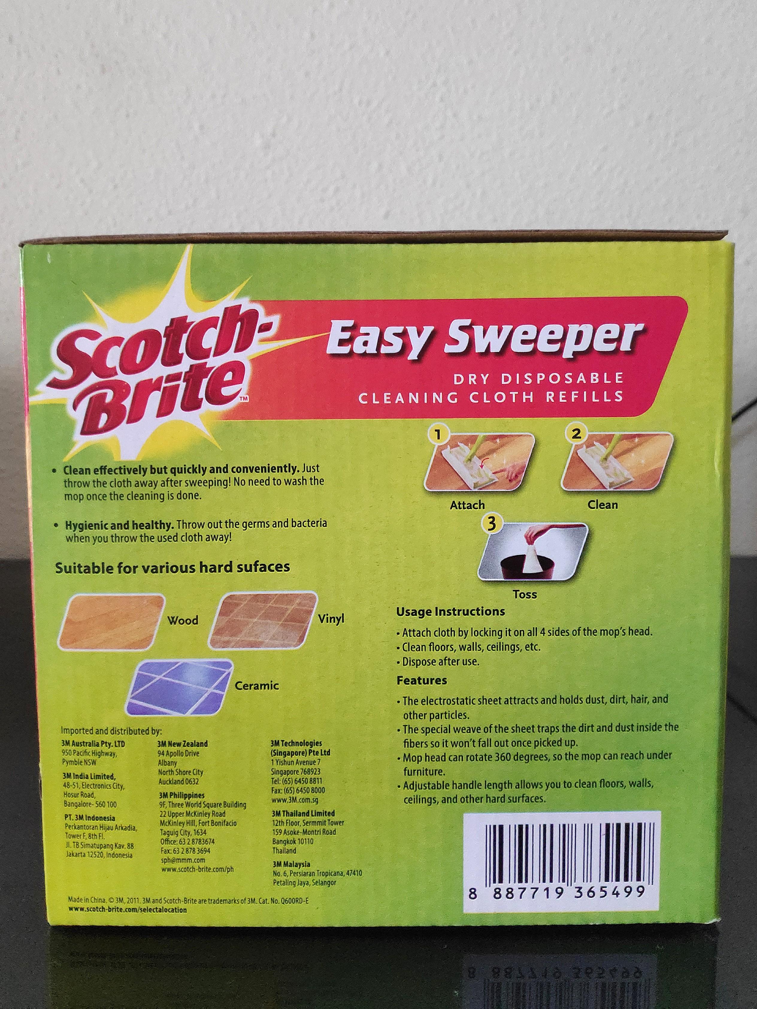 Scotch Brite Easy Sweeper 200 Sheets, TV & Home Appliances, Washing ...