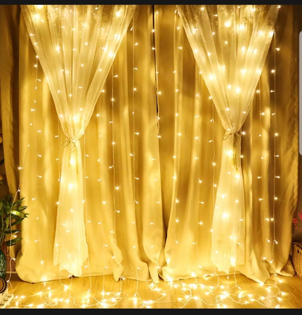 3m x 3m Battery Operated LED light curtain (warm white), Everything ...