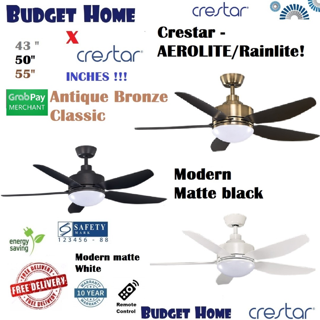Ceiling fan Crestar with led light, Furniture & Home Living, Lighting ...