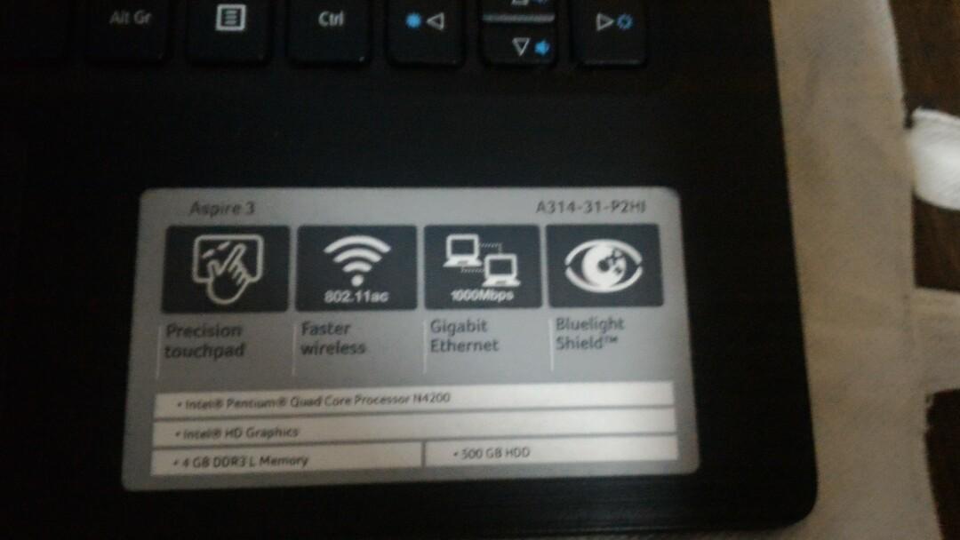 Acer aspire 3 A314-31-P2HJ slim & light weight, Computers & Tech, Laptops & Notebooks on Carousell