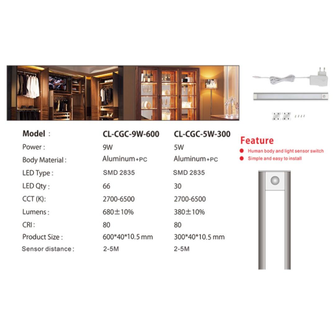 [Motion Sensor] DIY AC Wardrobe/ Cabinet LED Long bar light, Furniture ...