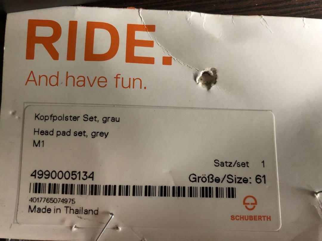 Schuberth M1 helmet inner head liner, Motorcycles, Motorcycle Apparel ...