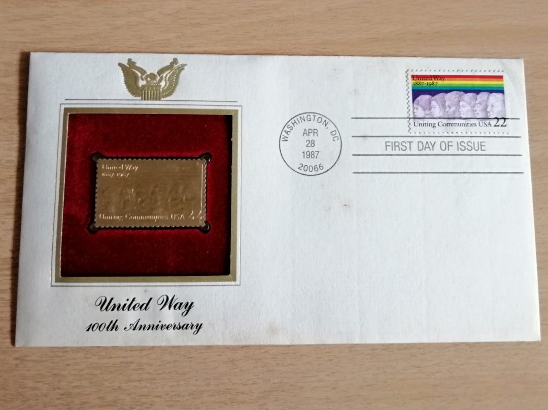 Set of 5 gold stamp replica from the Unites States, Hobbies & Toys ...