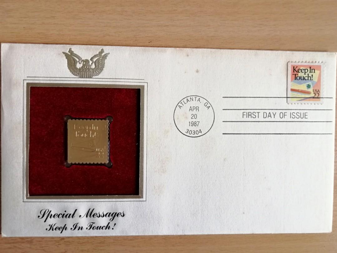 Set of 5 gold stamp replica from the Unites States, Hobbies & Toys ...