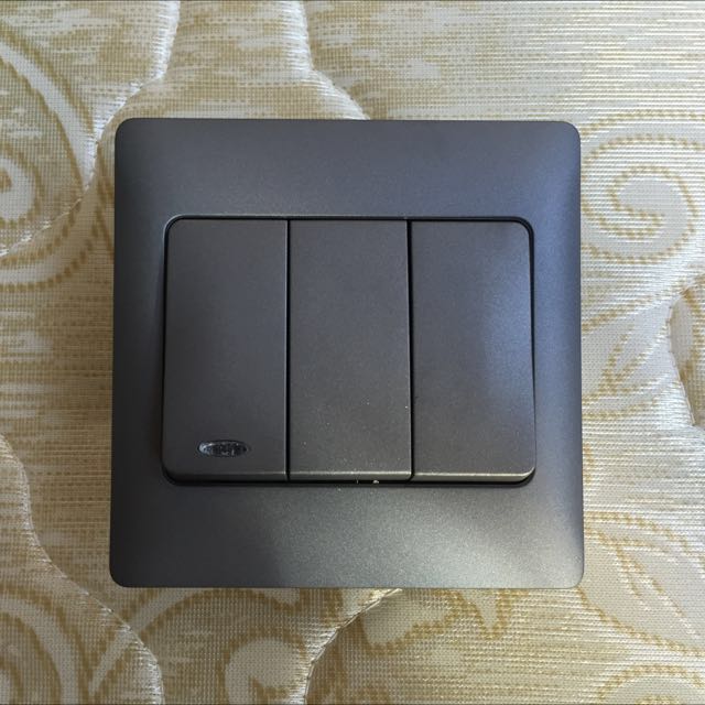 T & J Electric 16A 3 Gang 2 Way Switch In Matte Grey, TV & Home ...