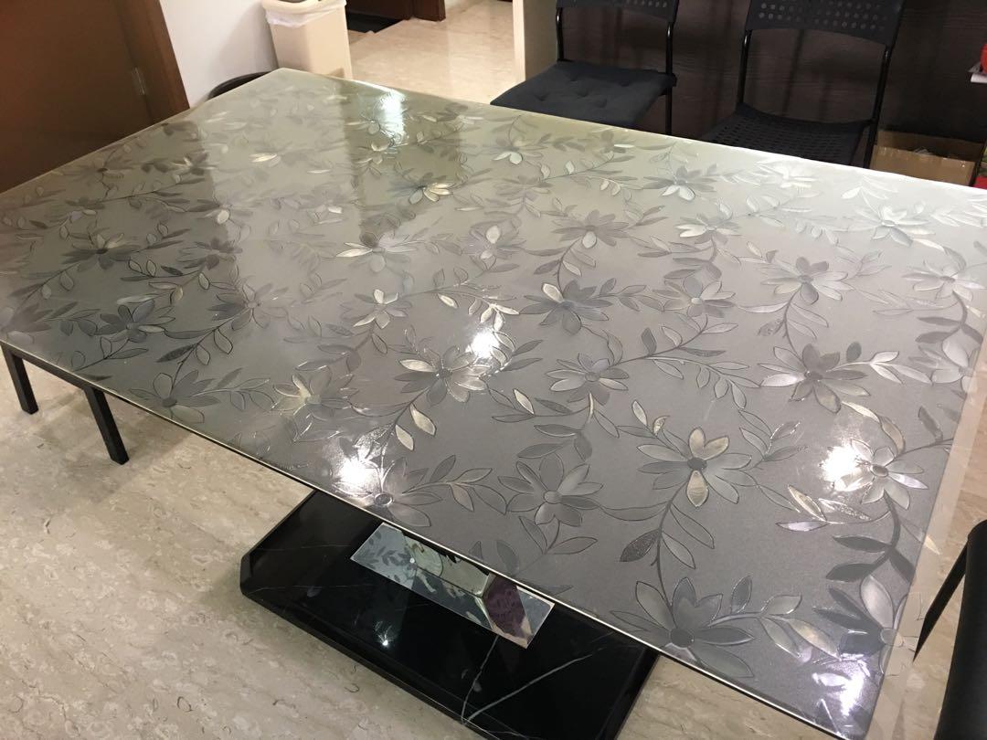 Tempered Glass Dining Table to bless, Furniture & Home Living ...