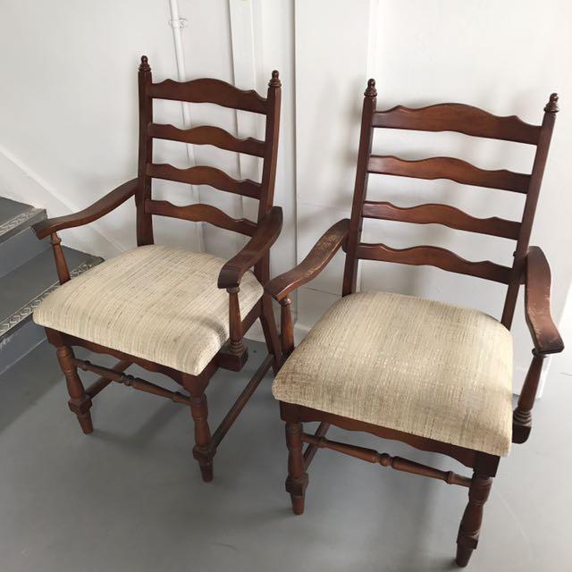 90s Wooden Arm Chair a Pair, Furniture & Home Living, Home Decor, Other ...