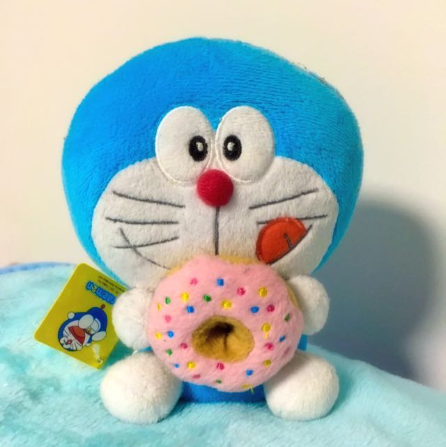 Doraemon Plush toy - holding a donut, Hobbies & Toys, Toys & Games on ...