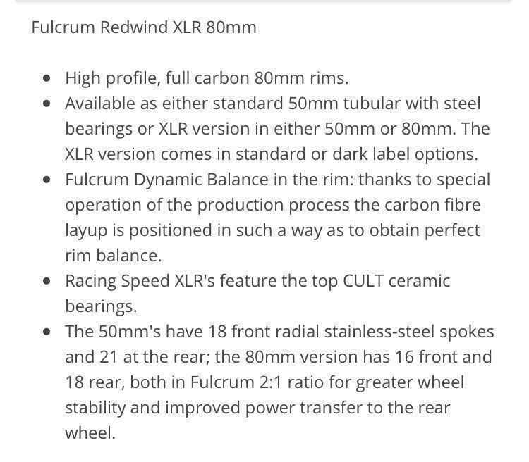 FULCRUM Red Wind 80 XLR -Carbon Clincher Wheelset, Sports Equipment ...