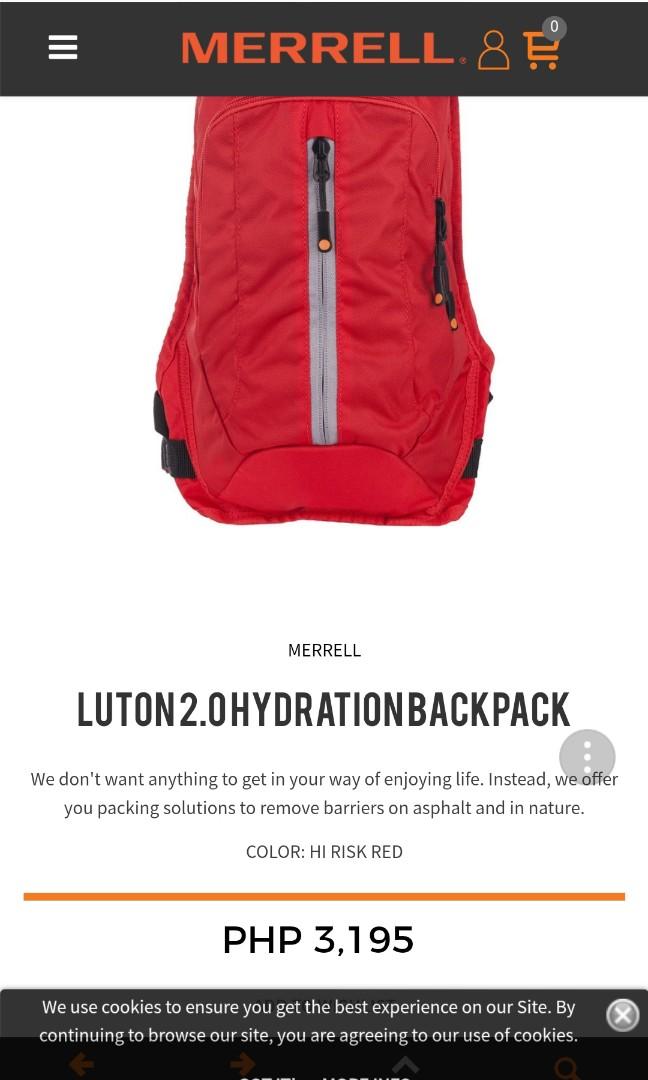 Merrell Hydration BackPack, Sports Equipment, Hiking & Camping on Carousell
