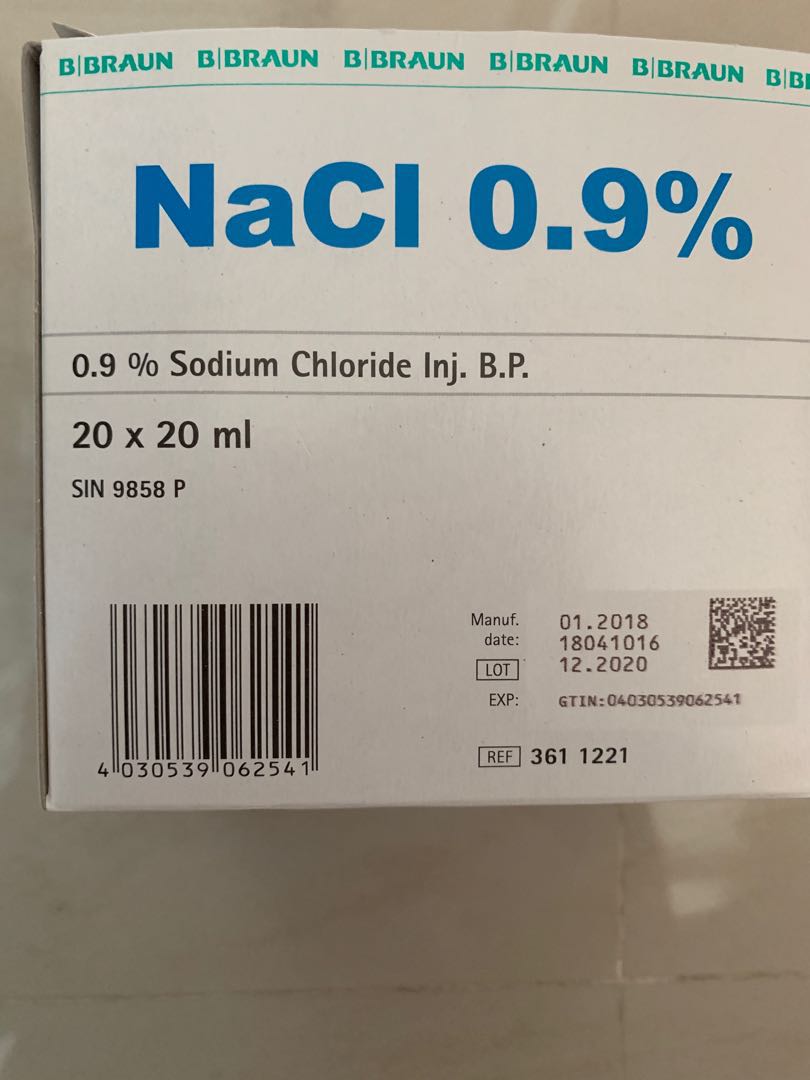 NaCl 0.9% of solution, Health & Nutrition, Medical Supplies & Tools on Carousell