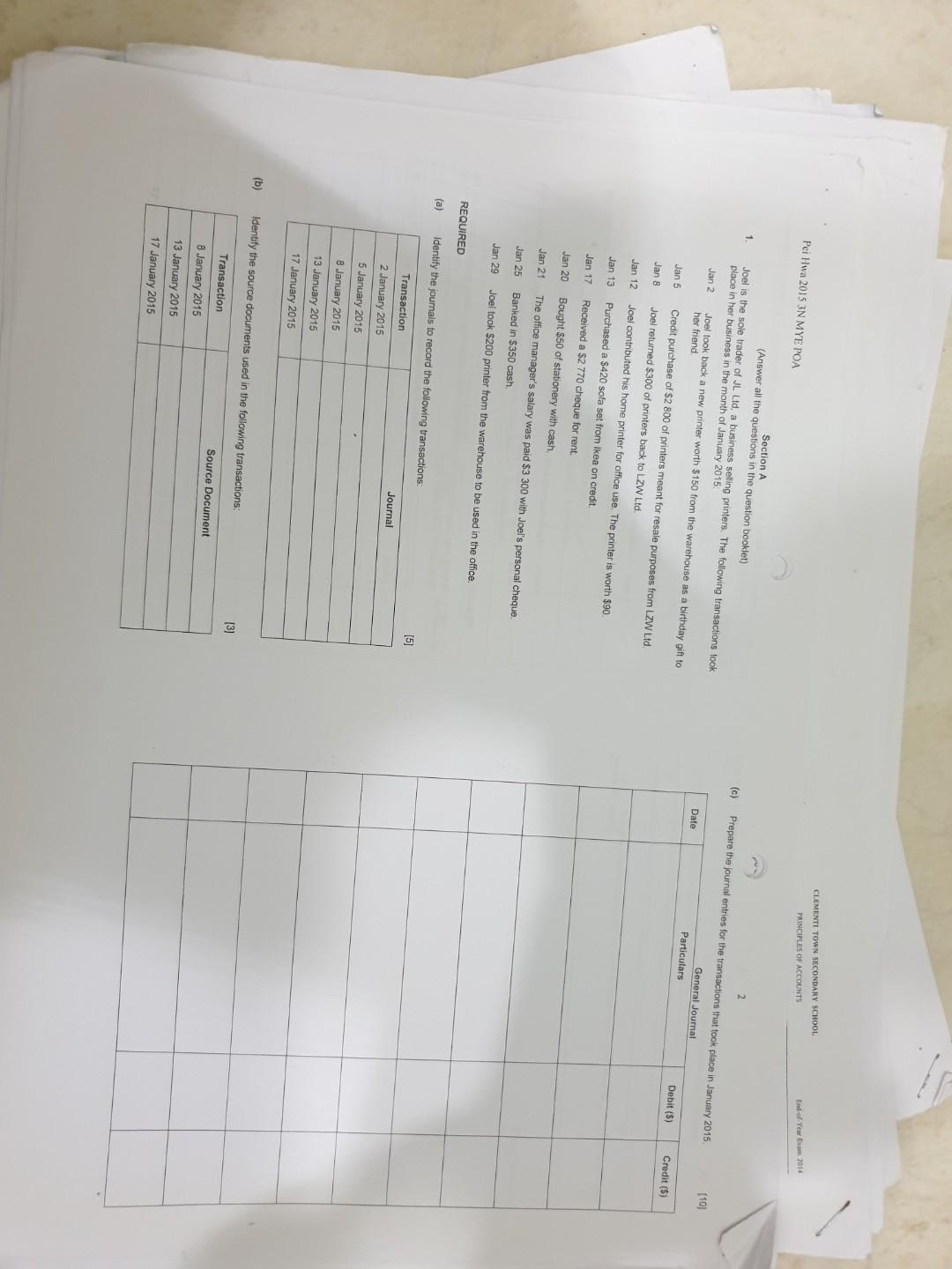 POA Secondary 3NA and 4NA exam paper, Hobbies & Toys, Books & Magazines ...