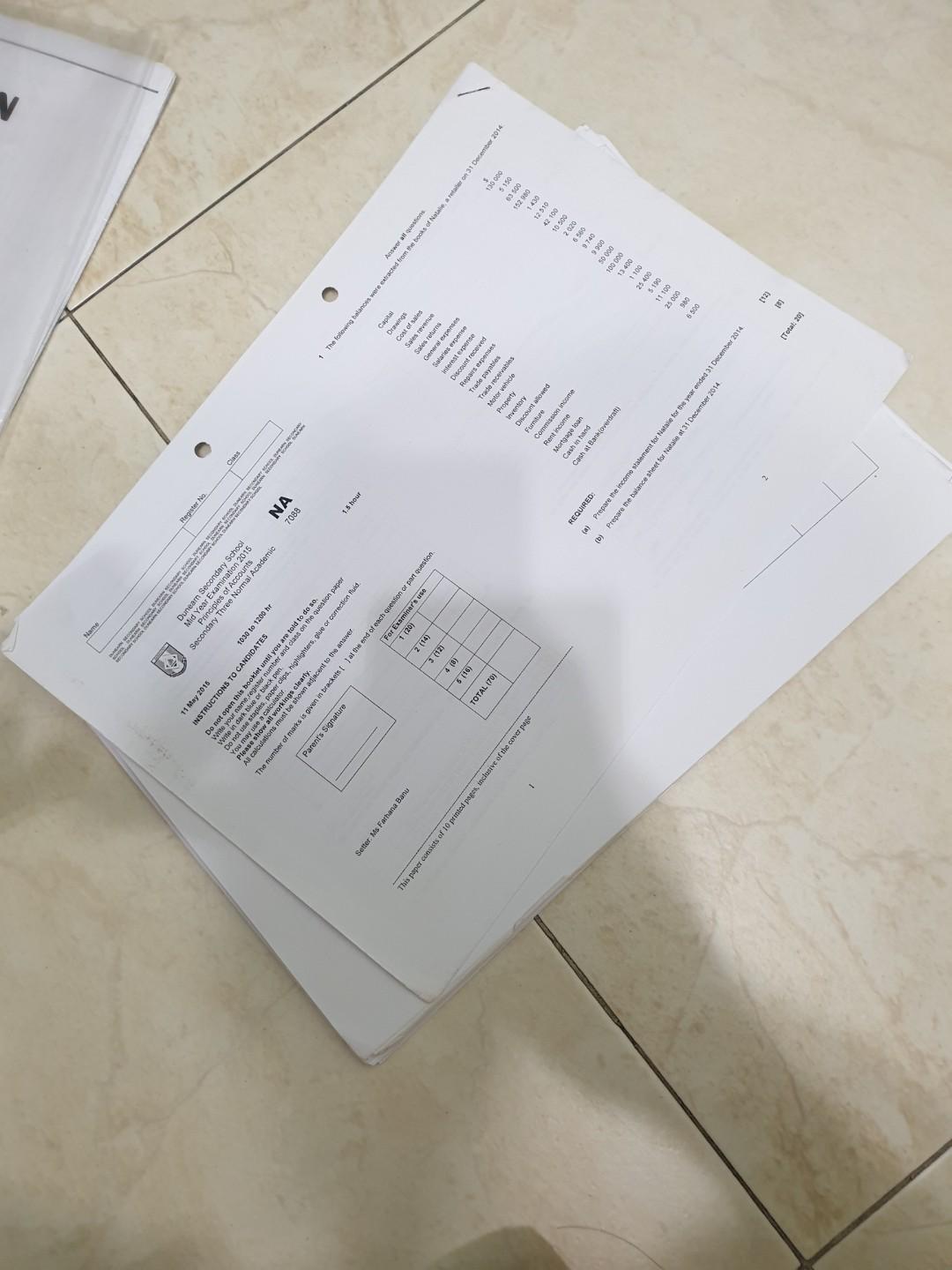 POA Secondary 3NA and 4NA exam paper, Hobbies & Toys, Books & Magazines ...