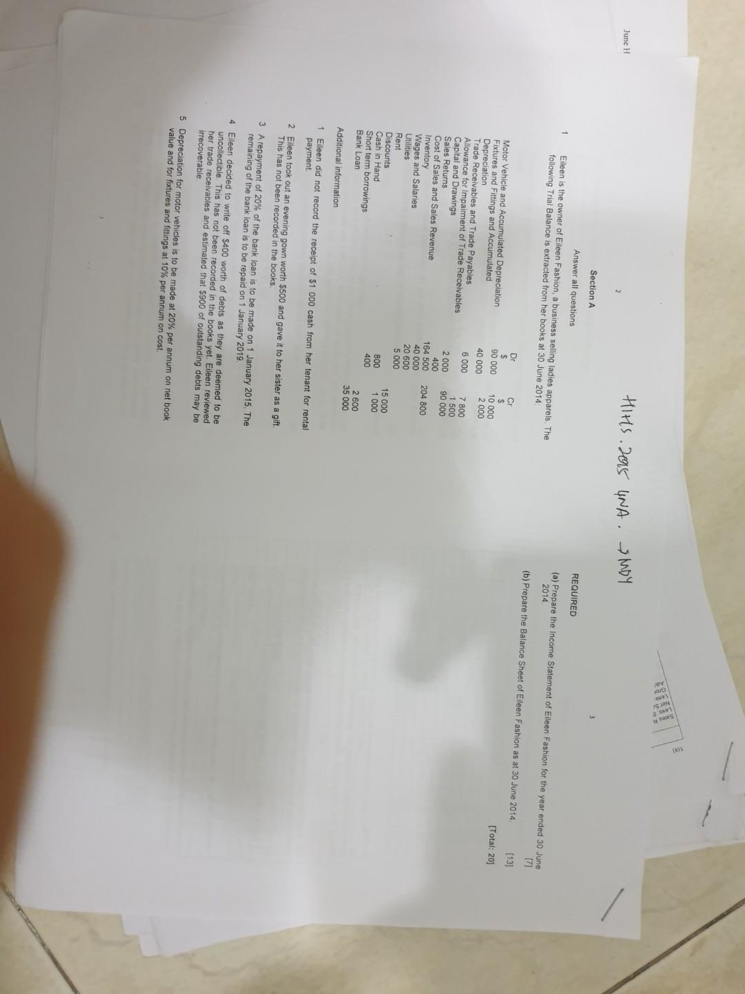 POA Secondary 3NA and 4NA exam paper, Hobbies & Toys, Books & Magazines ...