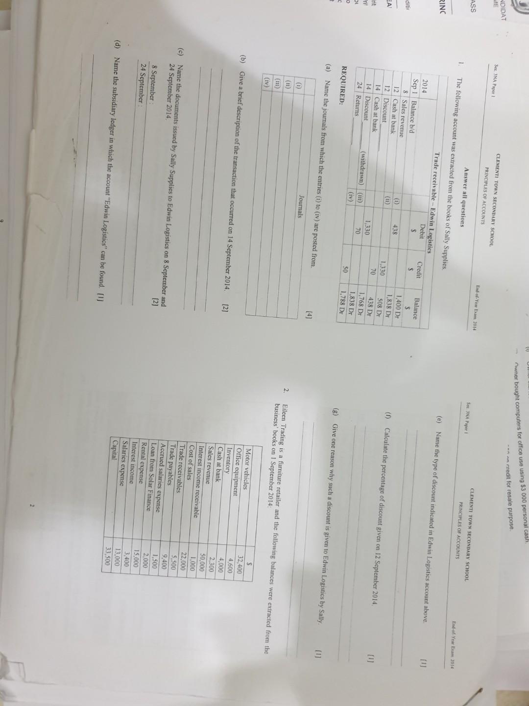 POA Secondary 3NA and 4NA exam paper, Hobbies & Toys, Books & Magazines ...