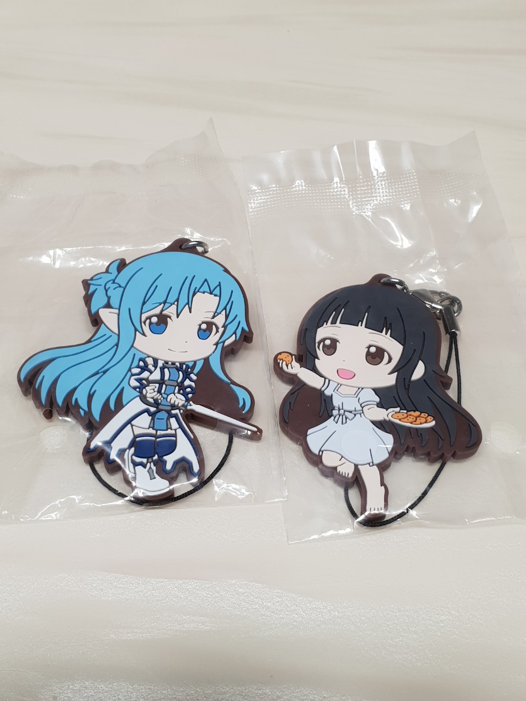 Sword Art Online Asuna and Yui rubber keychains, Hobbies & Toys ...