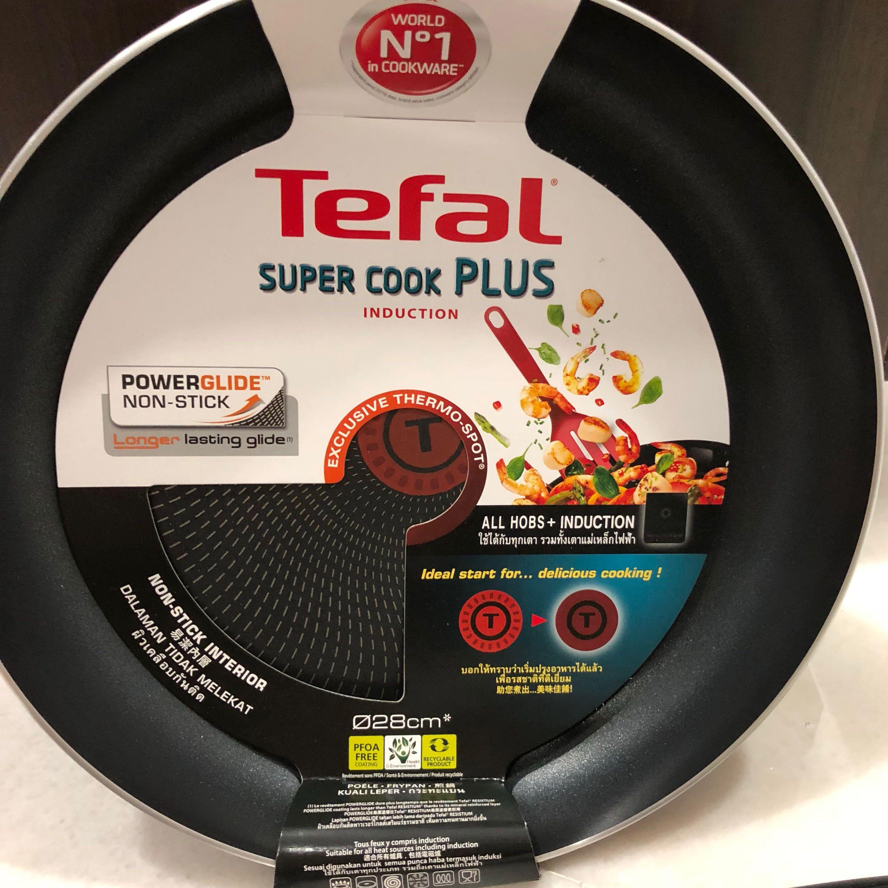 TEFAL 28cm Super Cook Plus Frypan with TEFAL Spatula, Furniture & Home Living, Kitchenware ...