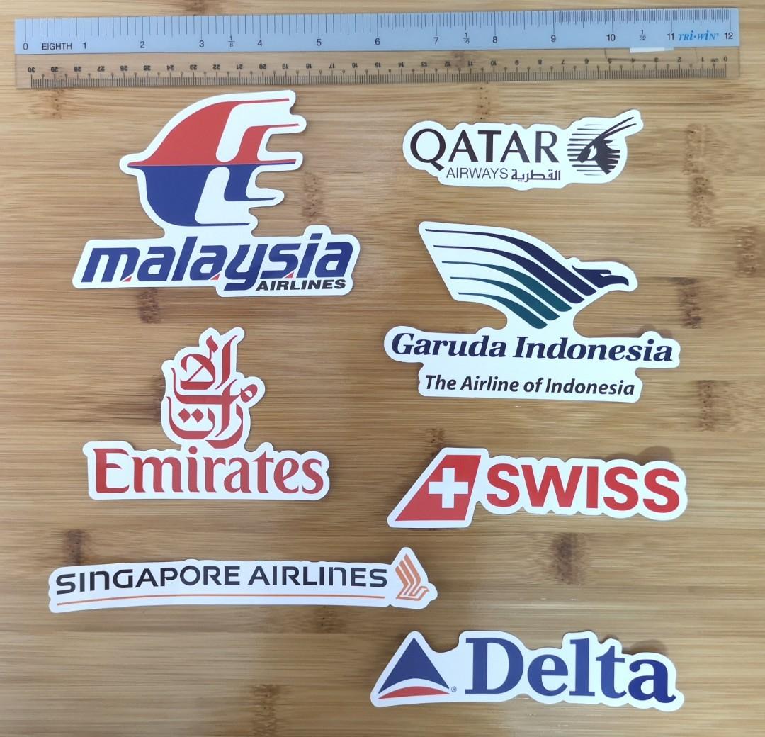 (reserved) 55pcs Airline Sticker Set, Hobbies & Toys, Stationery ...