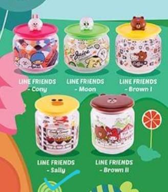 7-11 Line Friends X Sanrio Characters Glass Container Collection ...