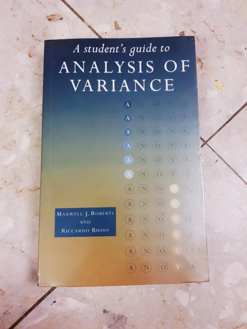 Analysis of Variance by Maxwell J.Roberts and Riccarso Russo #1212 ...
