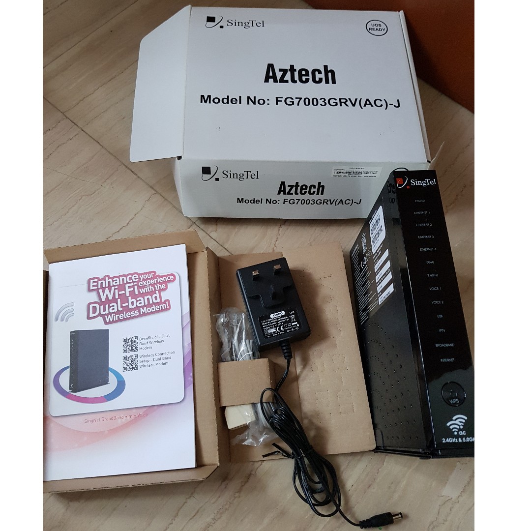 Aztech FG7003GRV(AC)-J Wifi AC Gigabit Broaband router Singtel ...