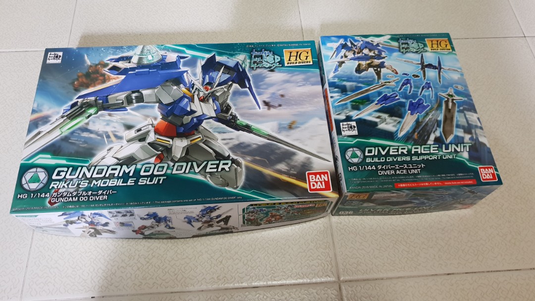 HG 1/144 Gundam 00 Diver & Diver Ace Unit, Hobbies & Toys, Toys & Games on Carousell