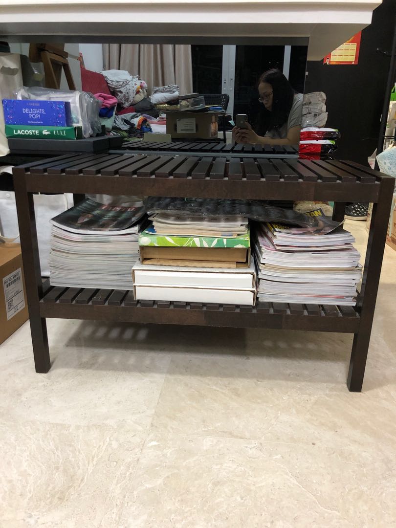 IKEA MOLGER Bench / Shelving unit / Storage, Furniture, Shelves ...