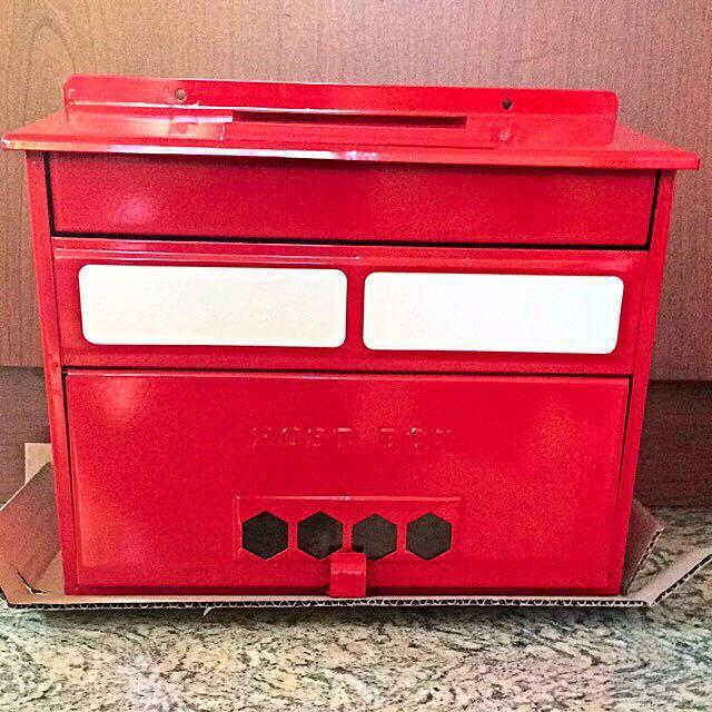 Red Metal Mailbox / Postbox / Letter Box, Furniture & Home Living, Home ...