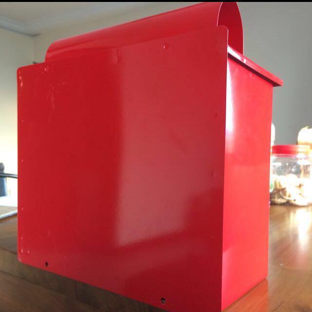 Red Metal Mailbox / Postbox / Letter Box, Furniture & Home Living, Home ...