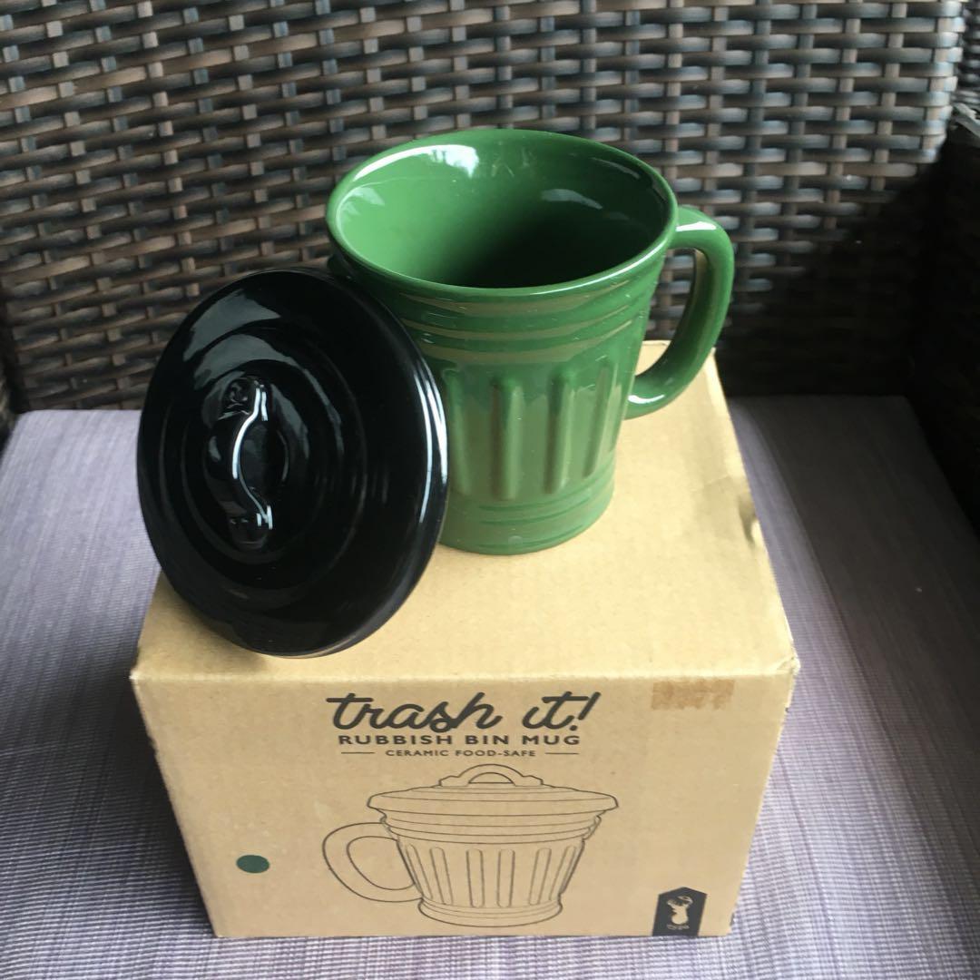 Ceramic rubbish bin mug, Furniture & Home Living, Cleaning & Homecare ...