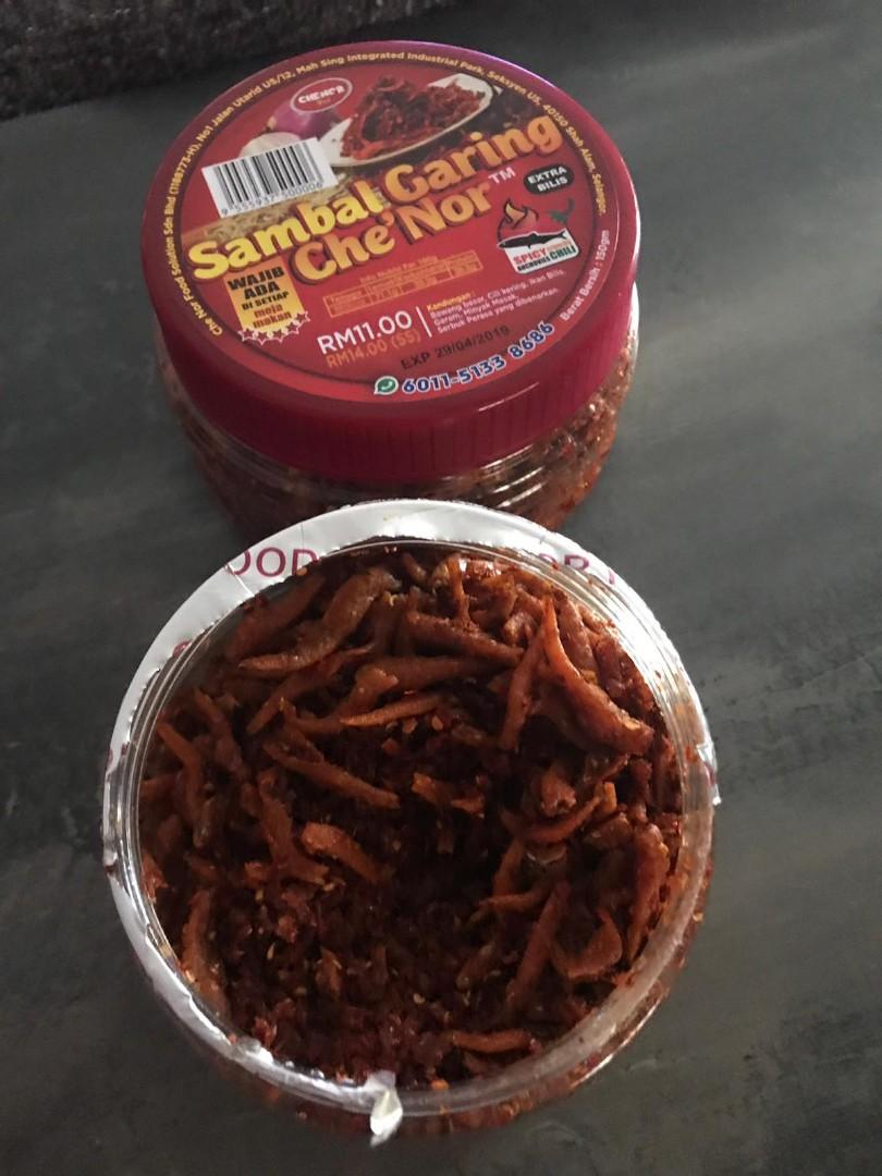 Che Nor Sambal Ikan Bilis Garing, Food & Drinks, Packaged & Instant Food on Carousell