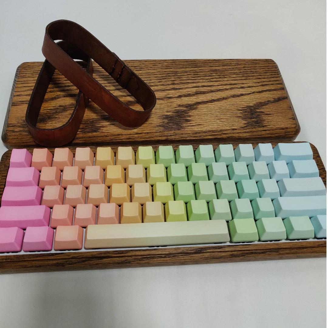 Custom POK3R MX Brown (oak wood case, rainbow blank keys), Computers ...
