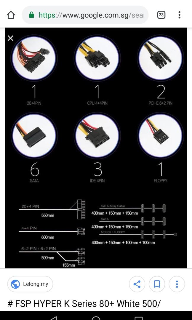 FSP Hyper K 500W PSU, Computers & Tech, Parts & Accessories, Networking ...