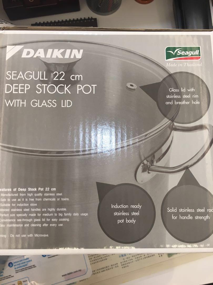 Seagull Deep Stock Pot 22cm (Daikin), Furniture & Home Living ...