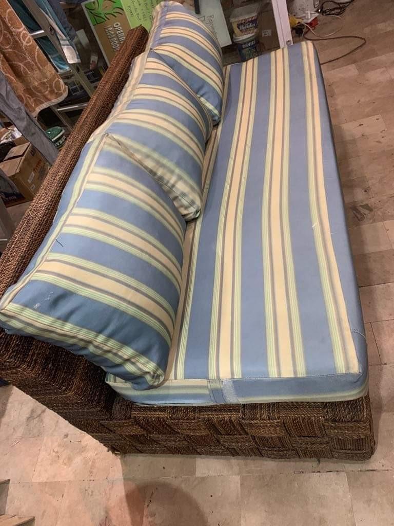 4 seater abaca sofa chair with 2 footstool, Babies & Kids, Baby Nursery ...